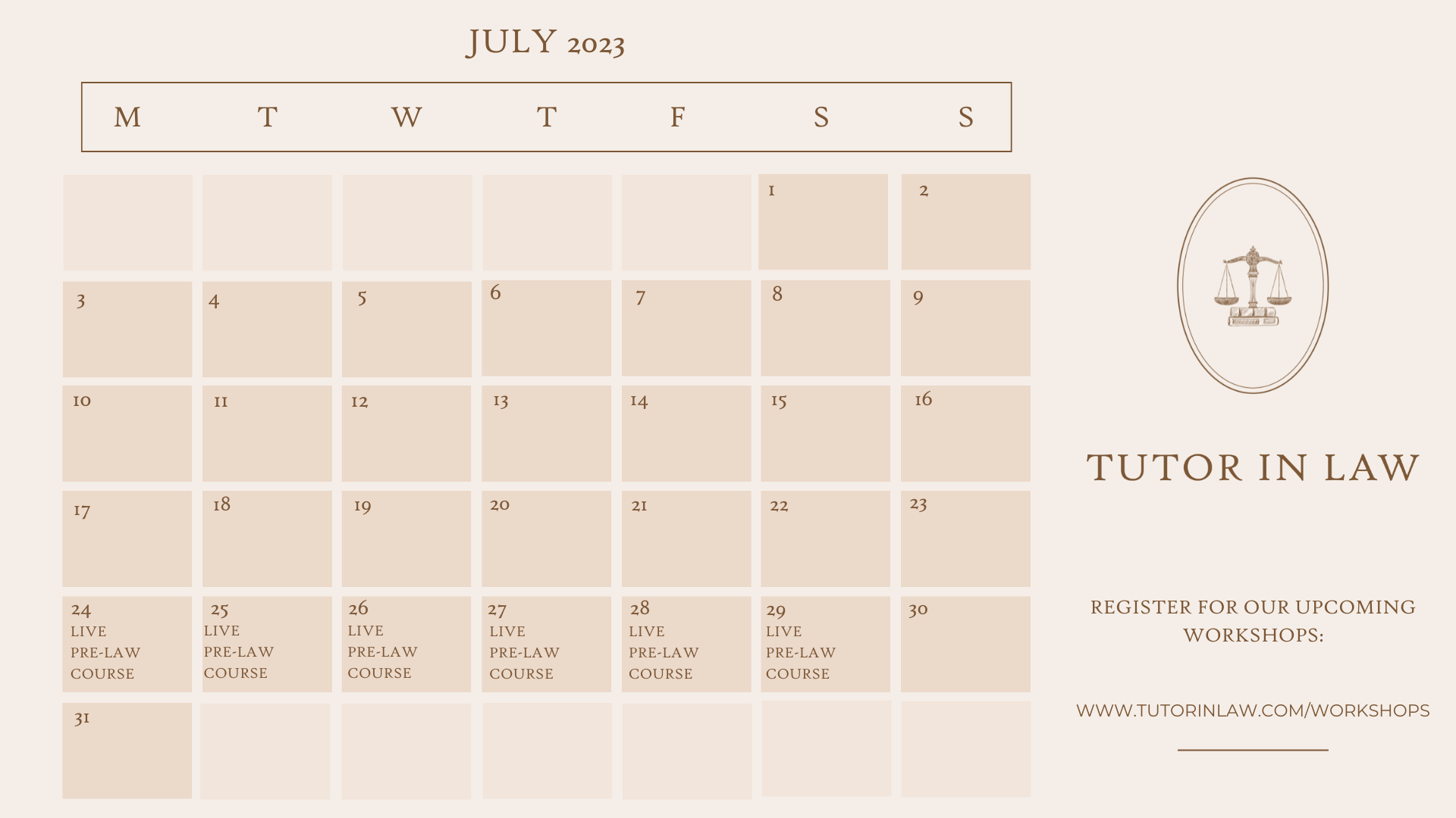 Workshops for Law Students - Tutor in Law